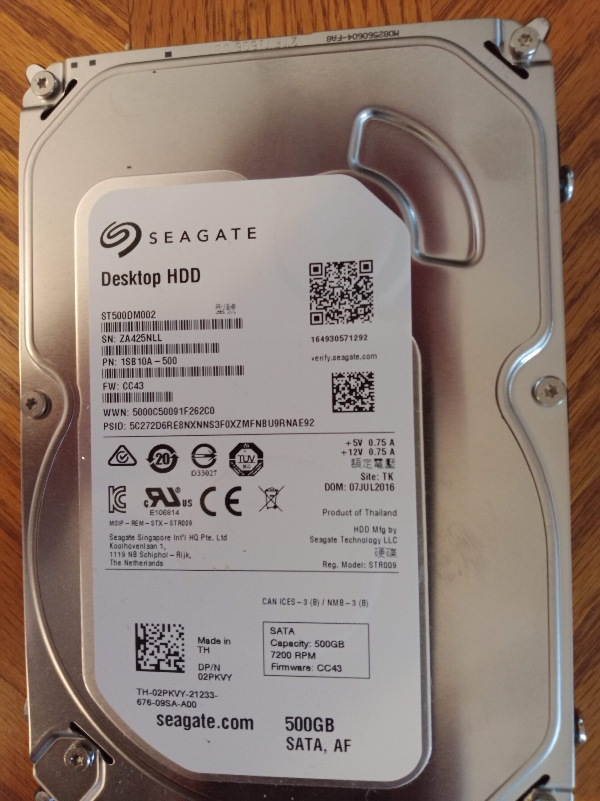 COM 500MB Seagate HD